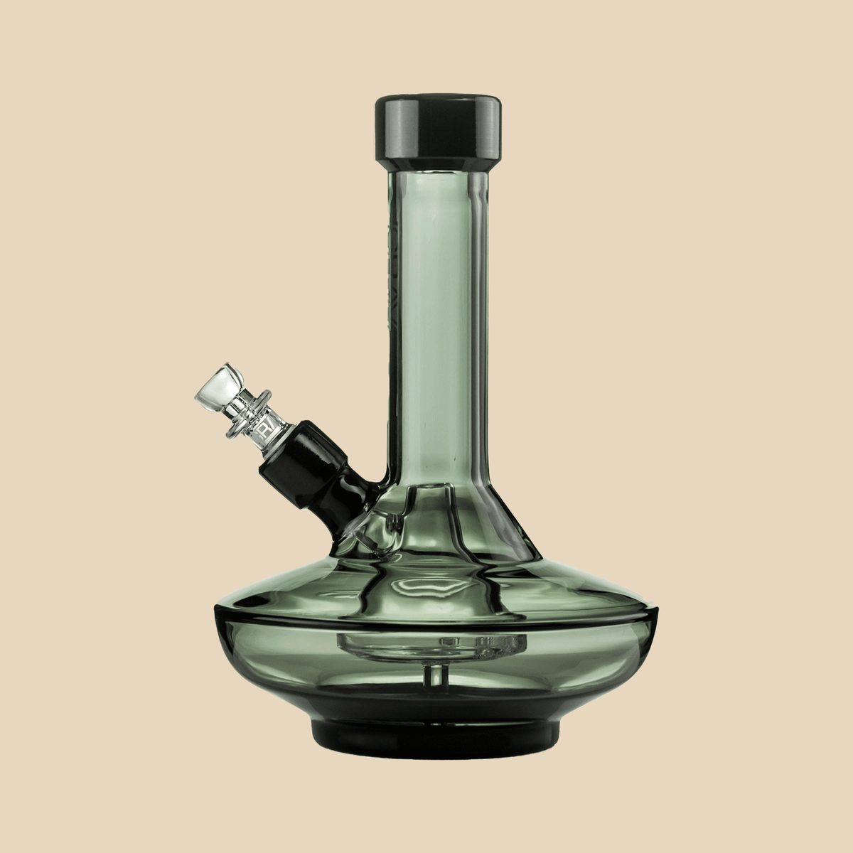 Small Wide Base Water Pipe - Smoke with Black Accents | AURIEY GmbH